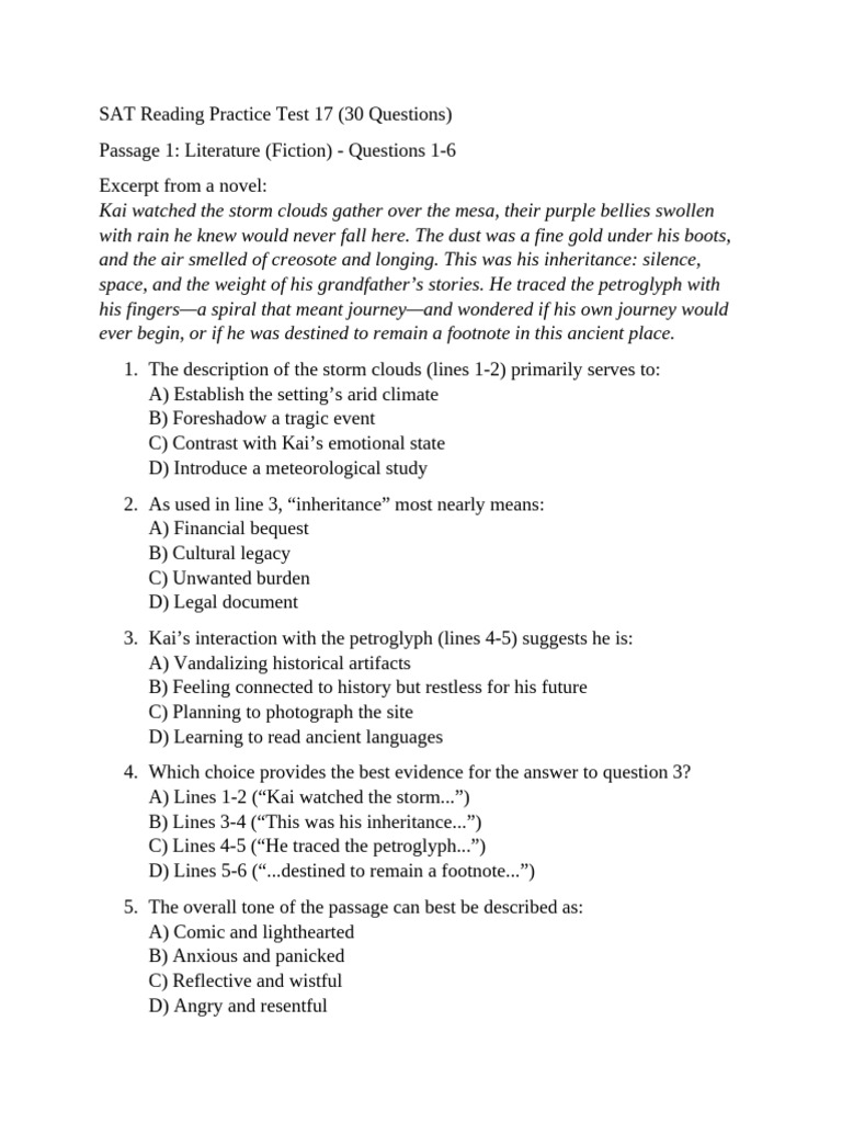SAT Reading Practice Test 17 | PDF | Grocery Store
