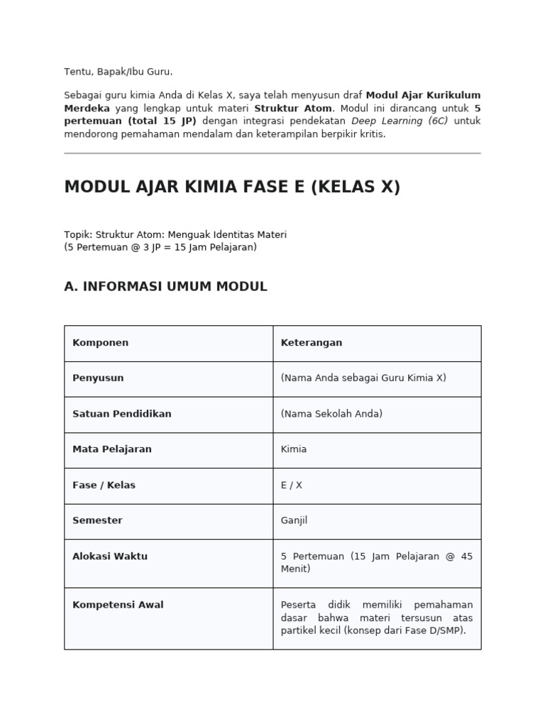 Modul Struktur Atom | PDF