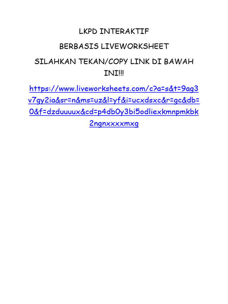 LKPD Interaktif Kelas 1-1 | PDF
