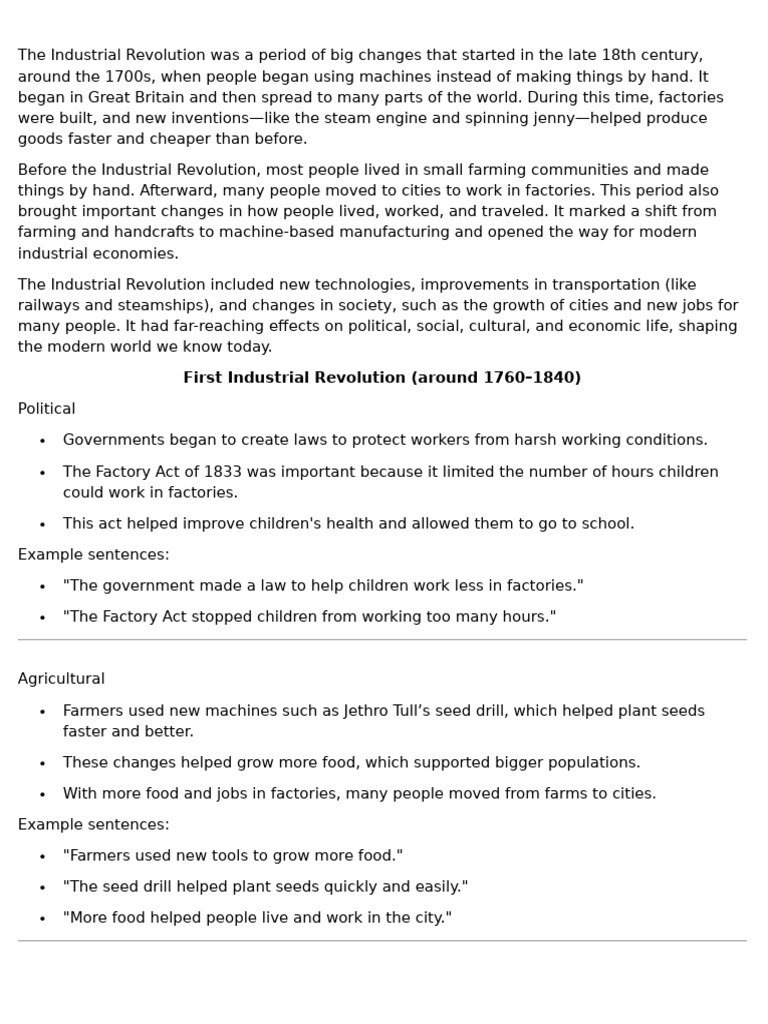 The Industrial Revolution PACES | PDF | Industrial Revolution | Agriculture