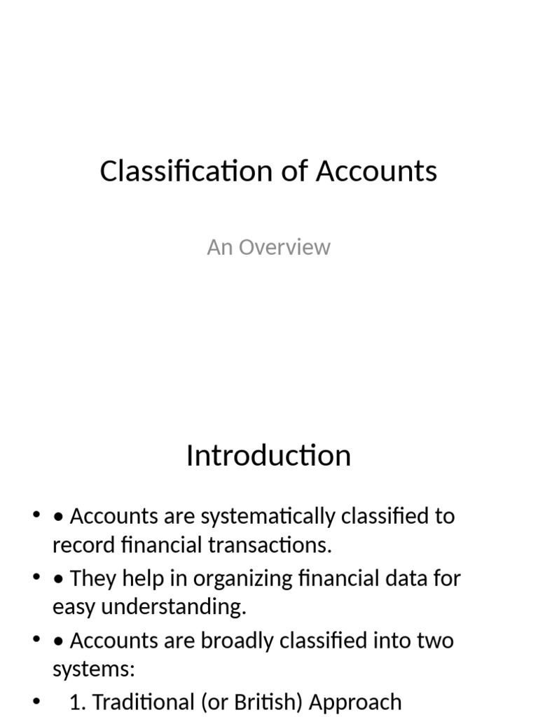 Classification of Accounts | PDF