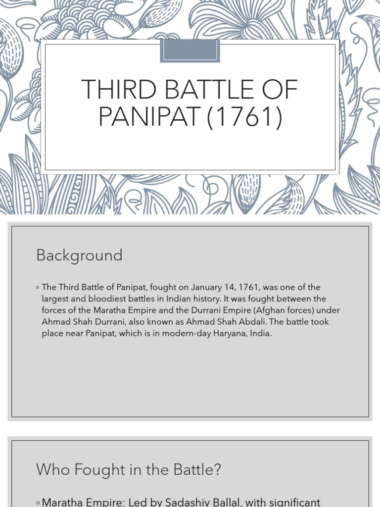 Third Battle of Panipat (1761) | PDF | Mughal Empire