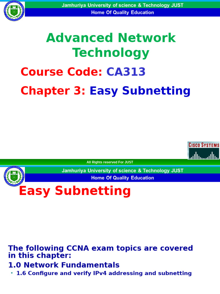 Chapter 3 Easy Subnetting | PDF | Internet Architecture | Computer Engineering