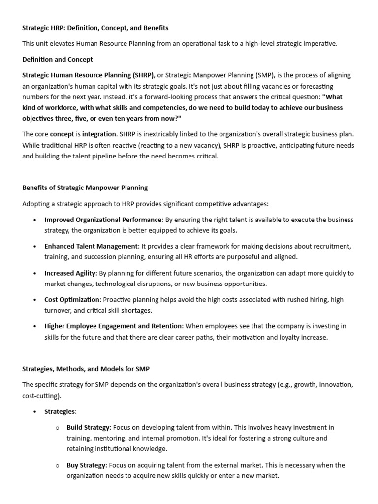 Strategic HRP | PDF | Human Resource Management | Strategic Management