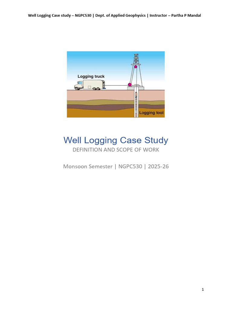 NGPC530-Well-logging Case Study 2025-26 | PDF | Geophysics
