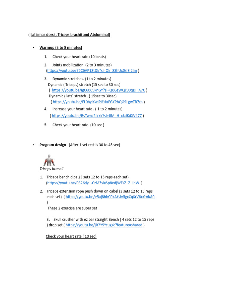 Thursday Workout Plan | PDF | Weight Training