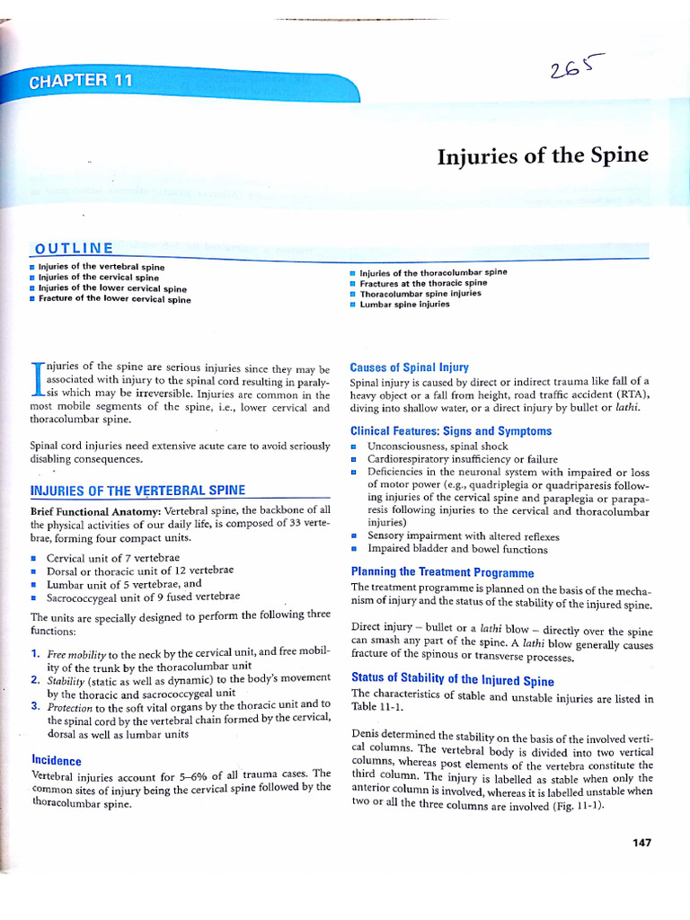 Raj Sir Documents - (H265-289) Spine Injuries | PDF