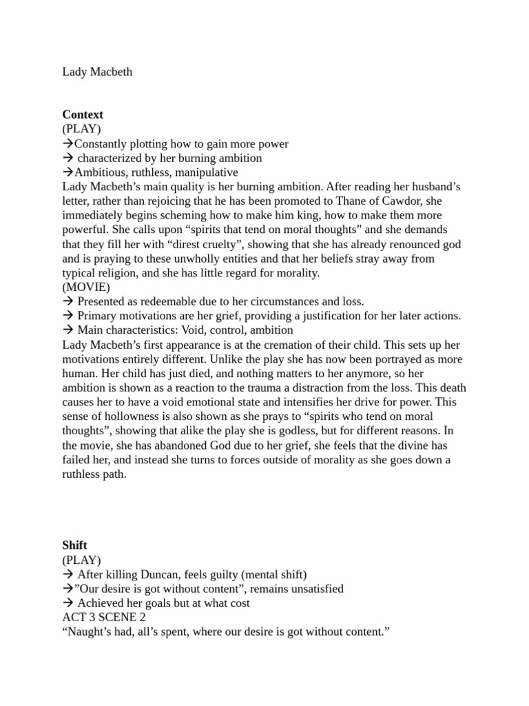 Lady Macbeth play vs Movie | PDF | Macbeth