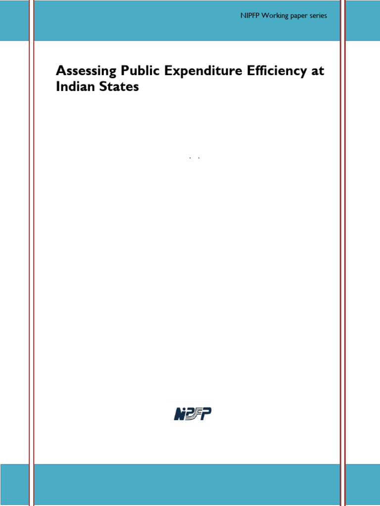 Assessing Public Expenditure Efficiency by RK Monanty and NR Bhanumurty ...