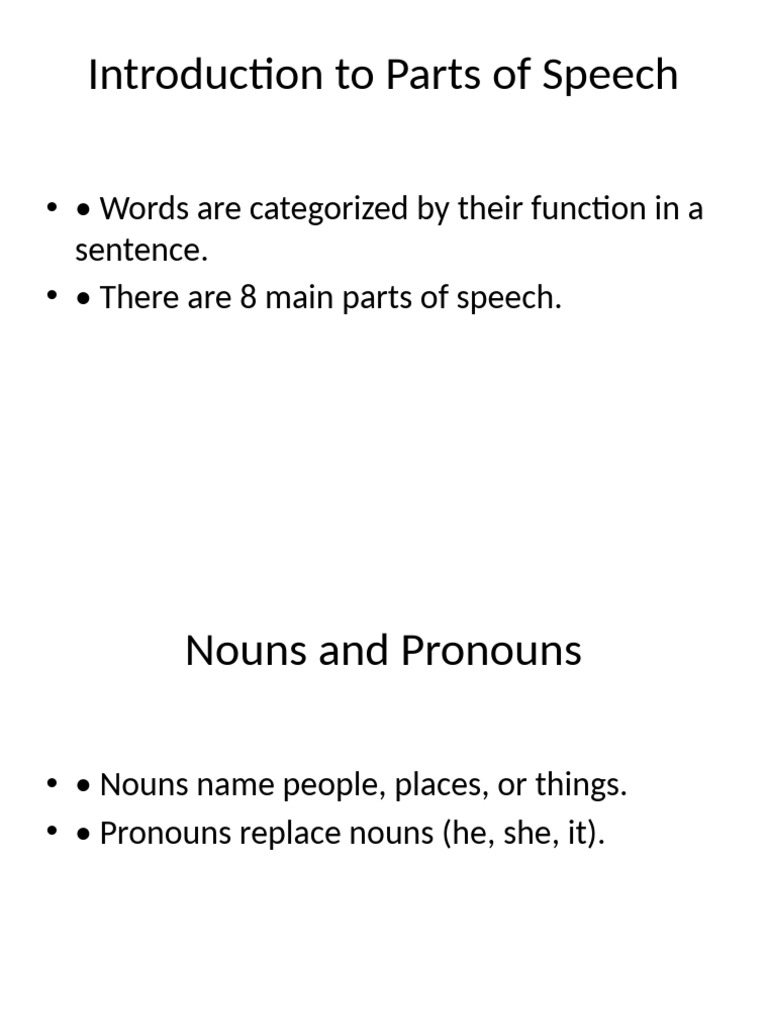 Understanding Parts of Speech Basics | PDF