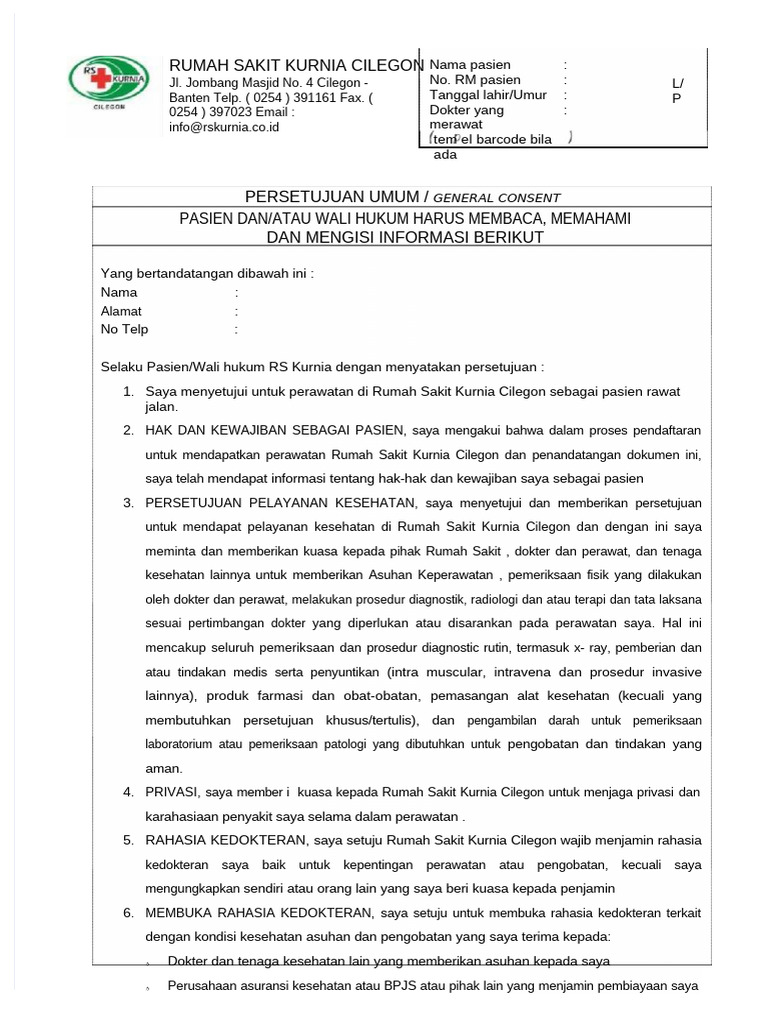 PDF General Consent Rawat Jalan Compress | PDF