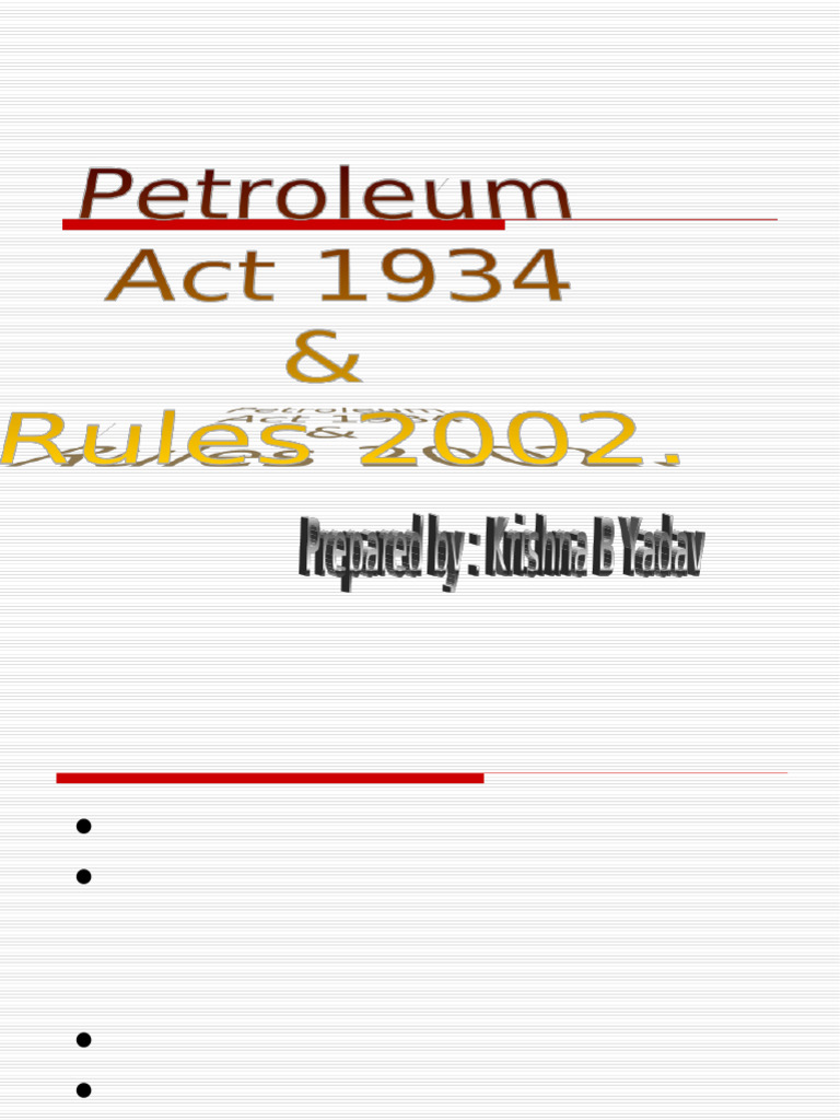Overview of the Petroleum Act 1934 | PDF
