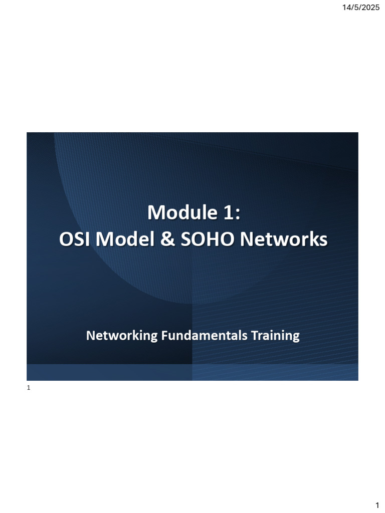 Module1 OSI Model and SOHO Networks | PDF
