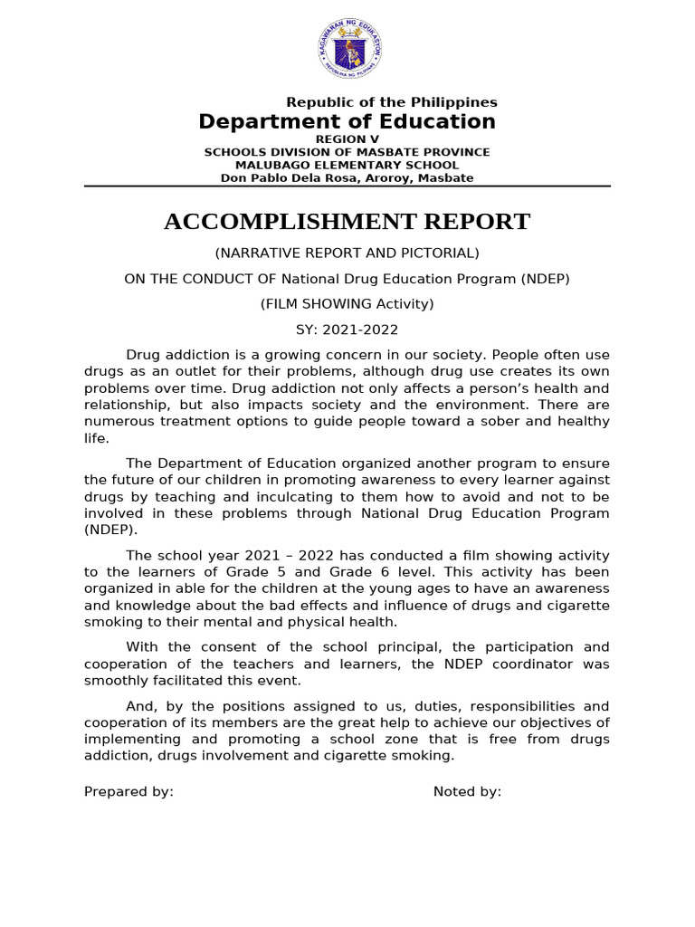 NDEP Narrative | PDF | Learning