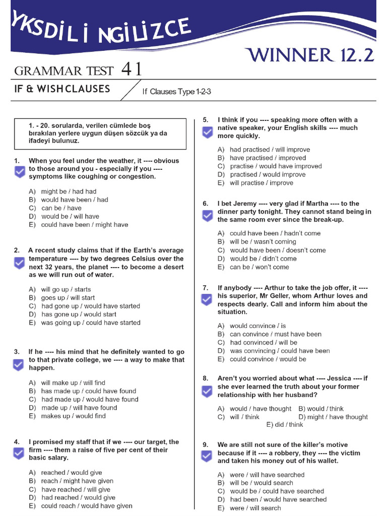Grammar Test | PDF