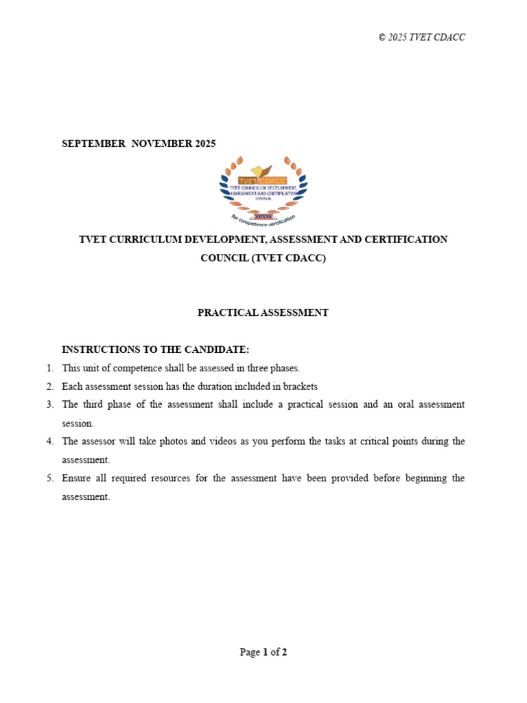 Candidate Practical Operate Farm Machinery | PDF