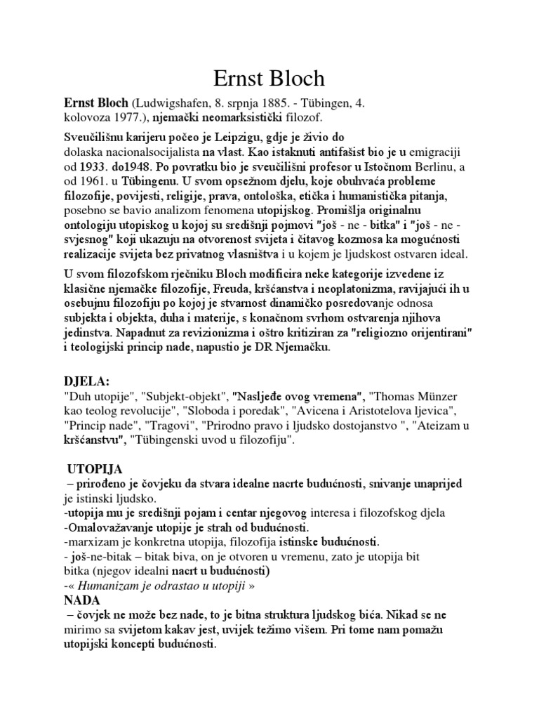 Ernst Bloch | PDF