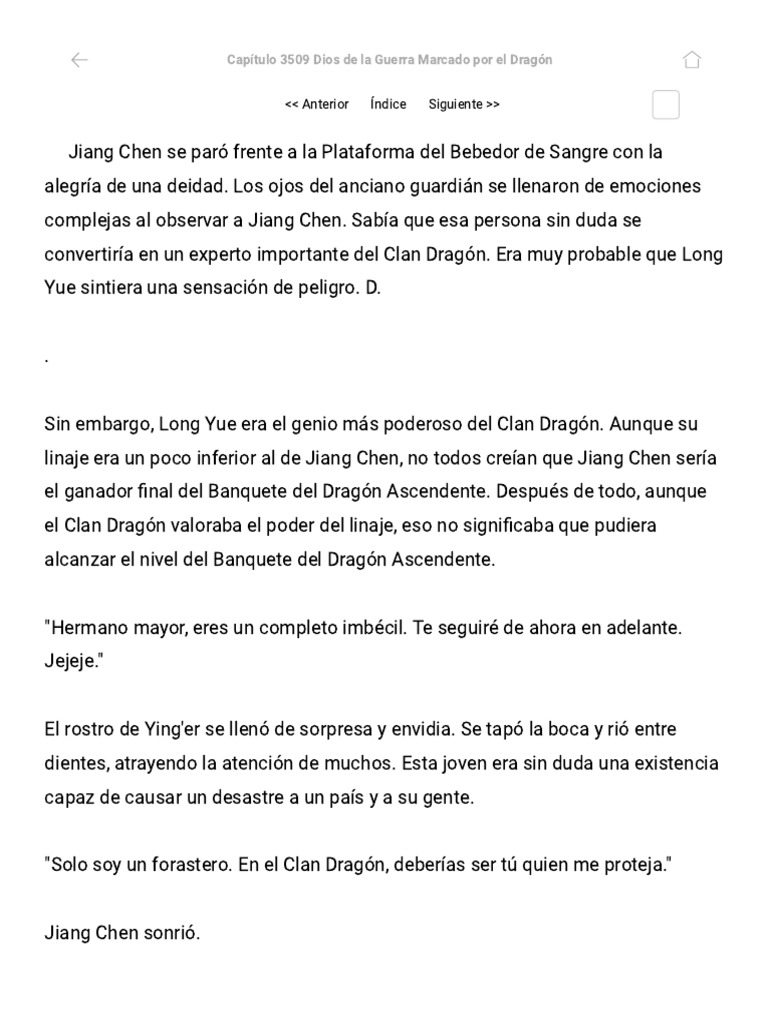 Dios de La Guerra Marcado Por El Dragón - Capítulo 3509 - NovelaHola | PDF