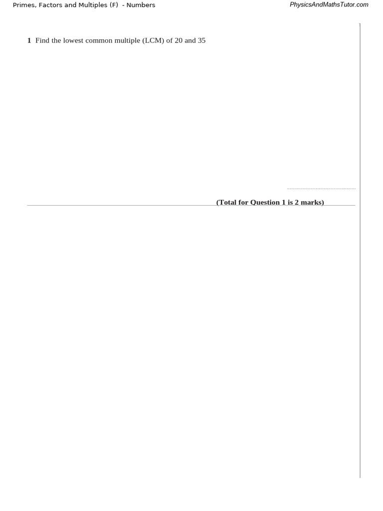 Primes, Factors, and Multiples Guide | PDF | Discrete Mathematics | Numbers