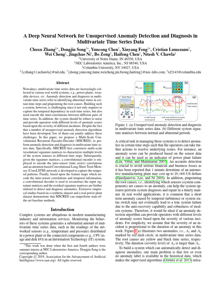 Unsupervised Anomaly Detection in Time Series | PDF | Time Series ...