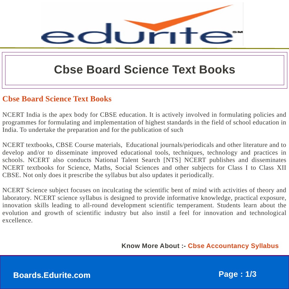 Cbse Board Science Text Books | PDF | Textbook | Science