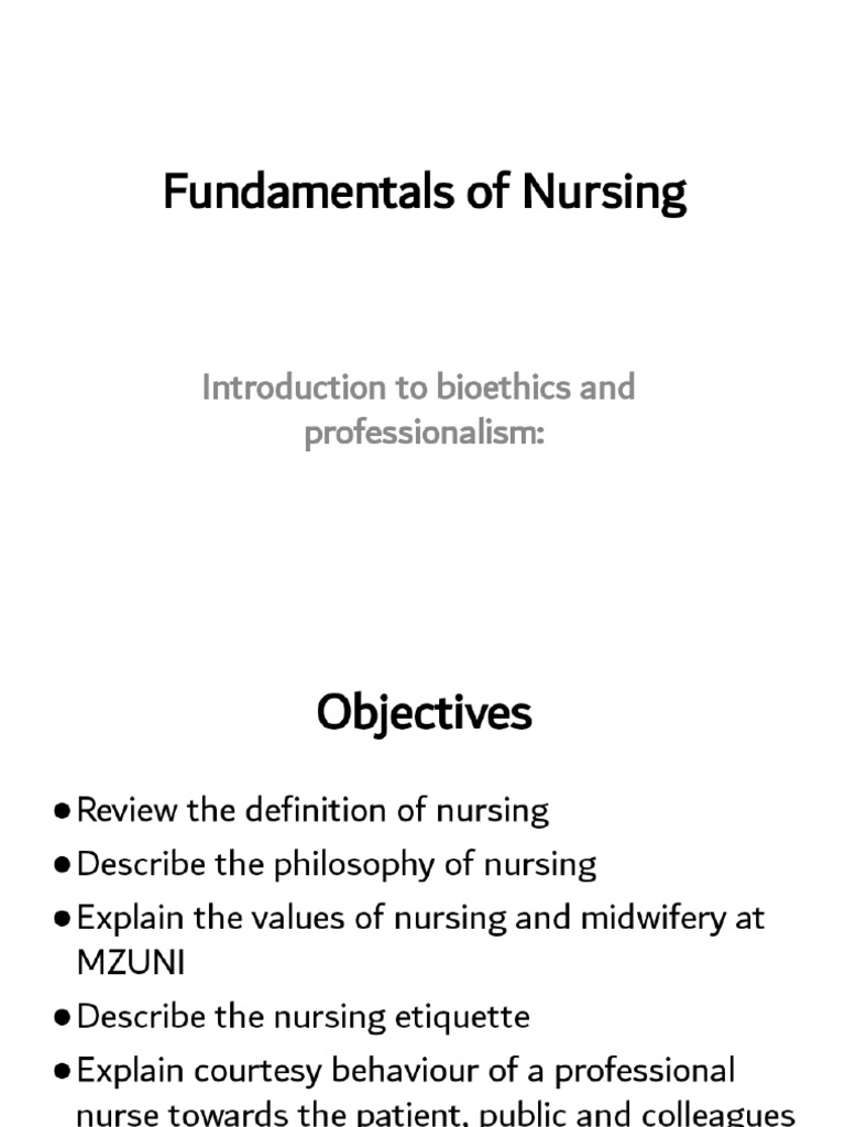3.fundamentals - of - Nursing Introduction - To - Bioethics | PDF