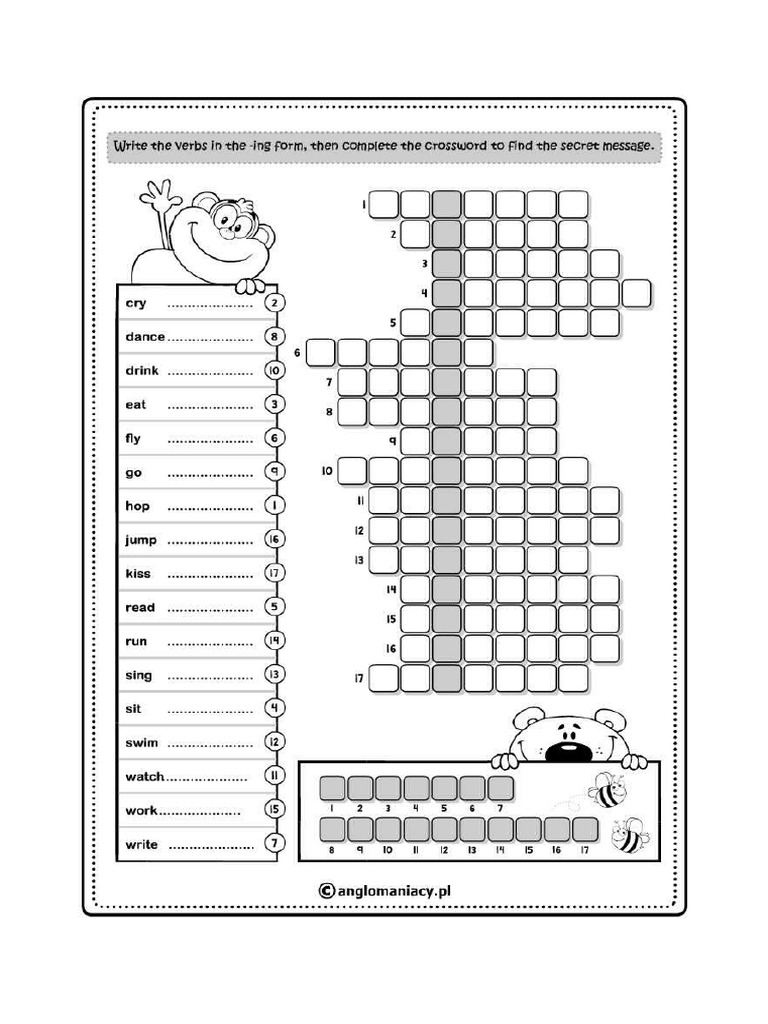 Present Continuous Crossword | PDF