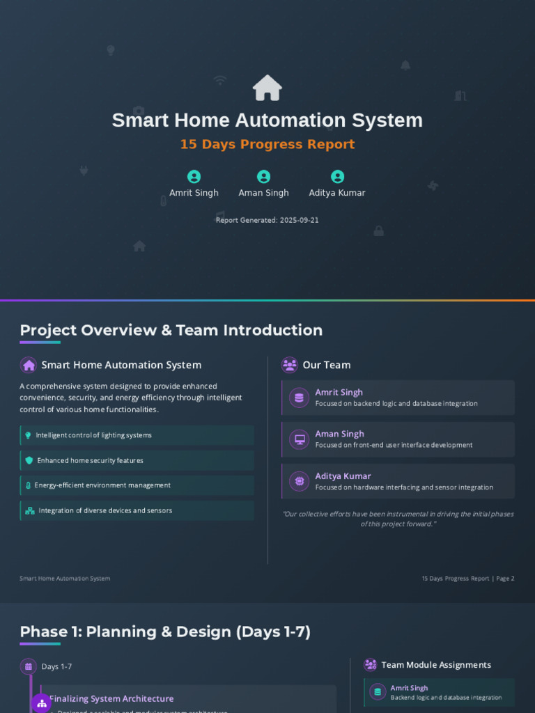 Smart Home Automation Progress Report | PDF | Home Automation | Automation
