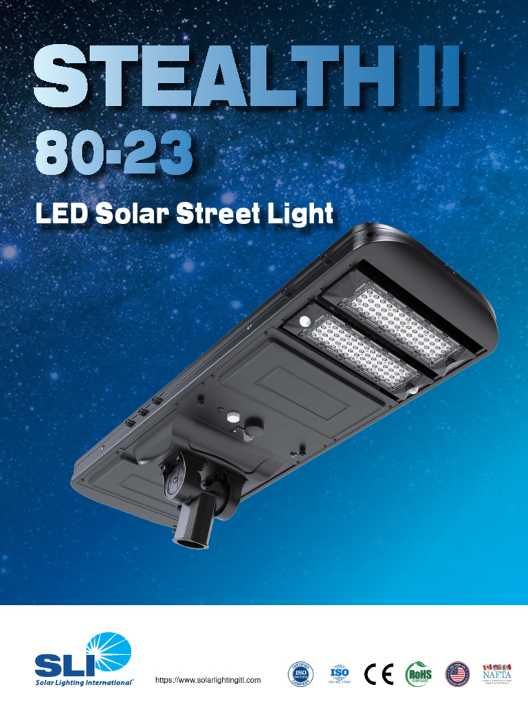 SLI STEALTH LED Solar Street Light Stealth 80W | PDF | Internet Of ...