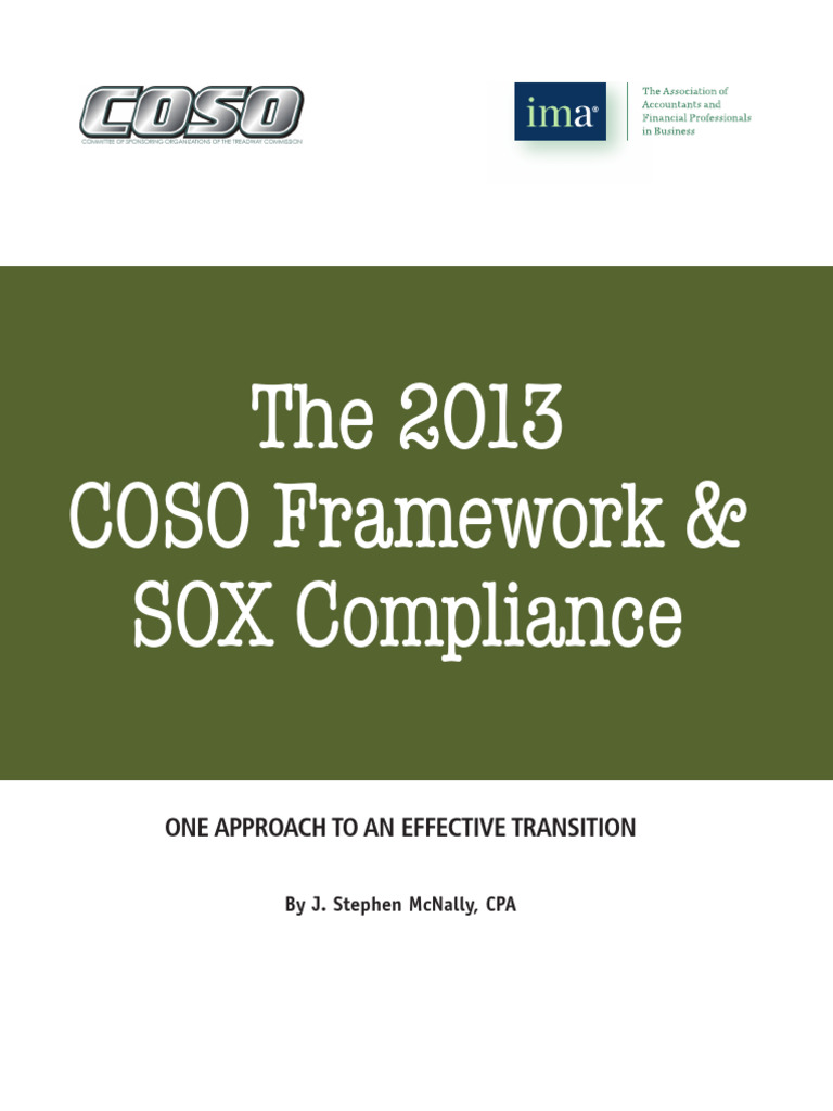 COSO Integrated Framework on Internal Control | PDF | Internal Control ...