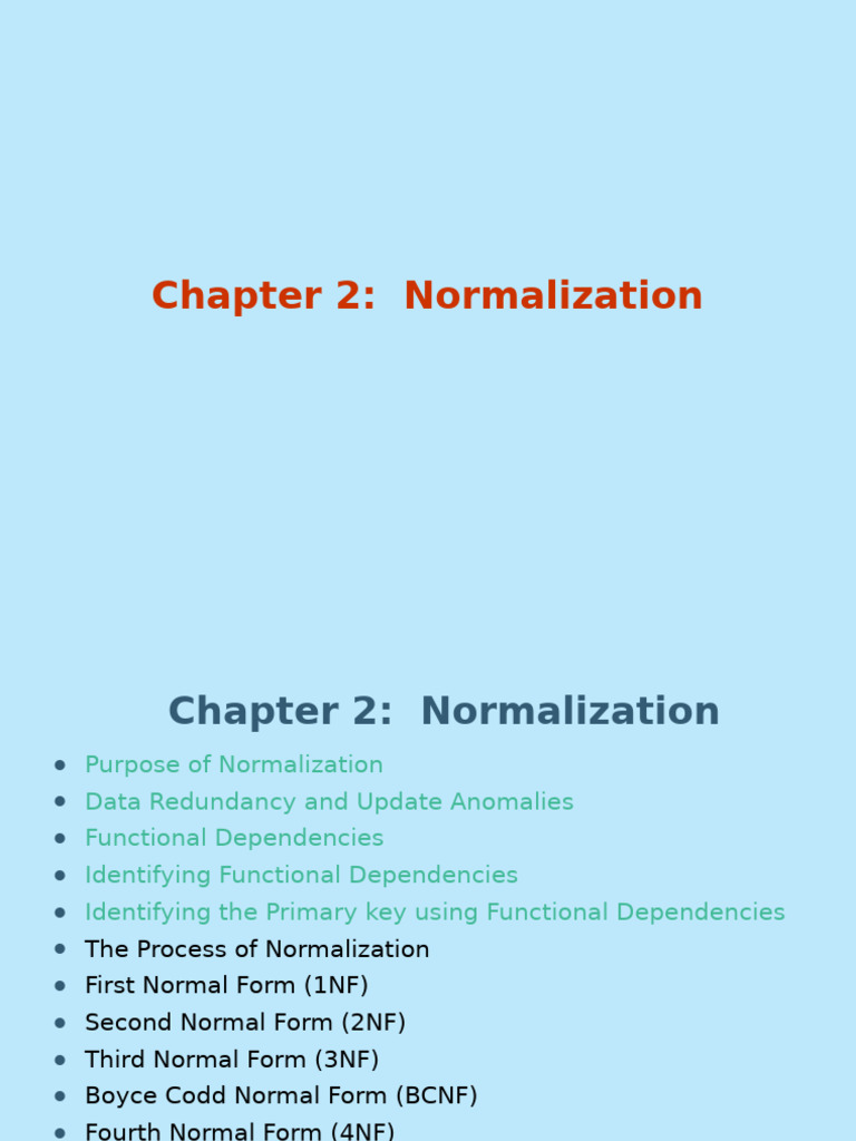 Ch2 Normalization | PDF | Data Model | Information Technology Management