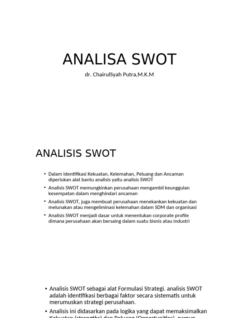 Analisa Swot | PDF