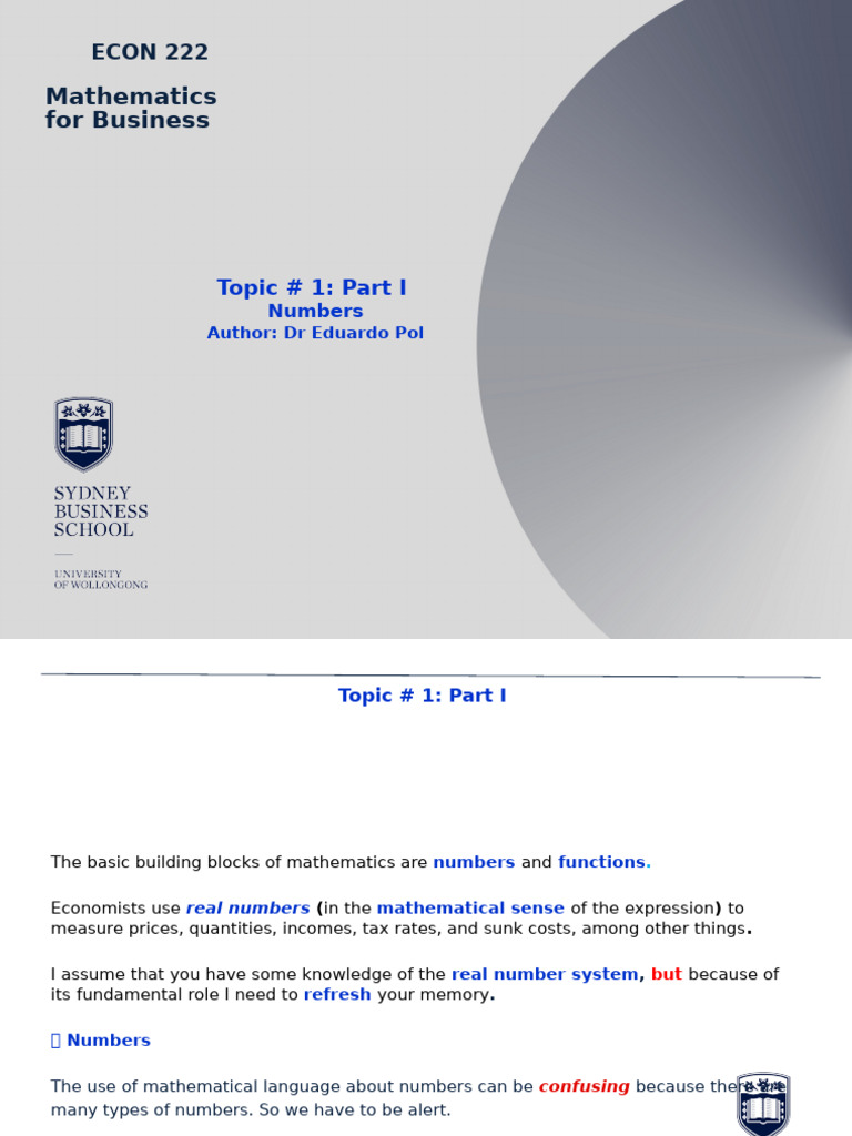 1. 222, Topic 1 (Numbers) | PDF | Numbers | Rational Number