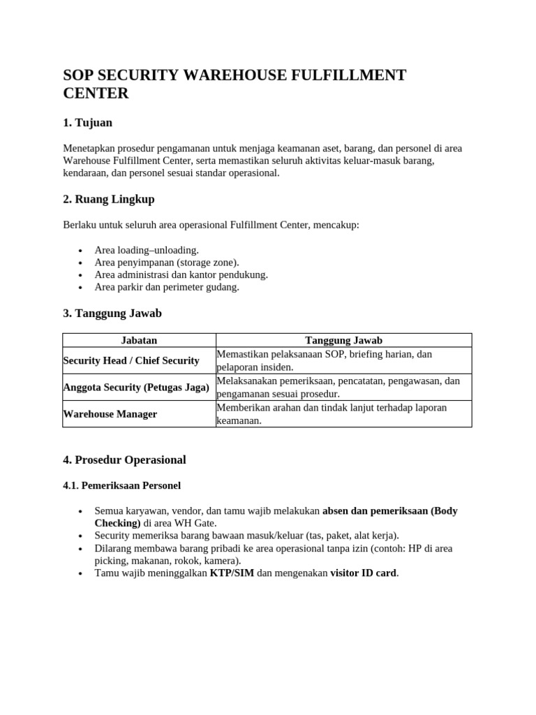 SOP Security | PDF