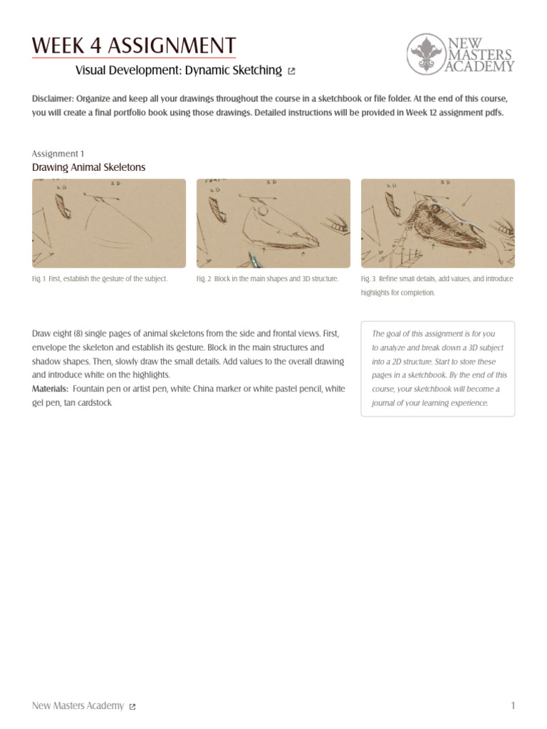 Visual Development Dynamic Sketching Assignment Week 4 LT v2 | PDF