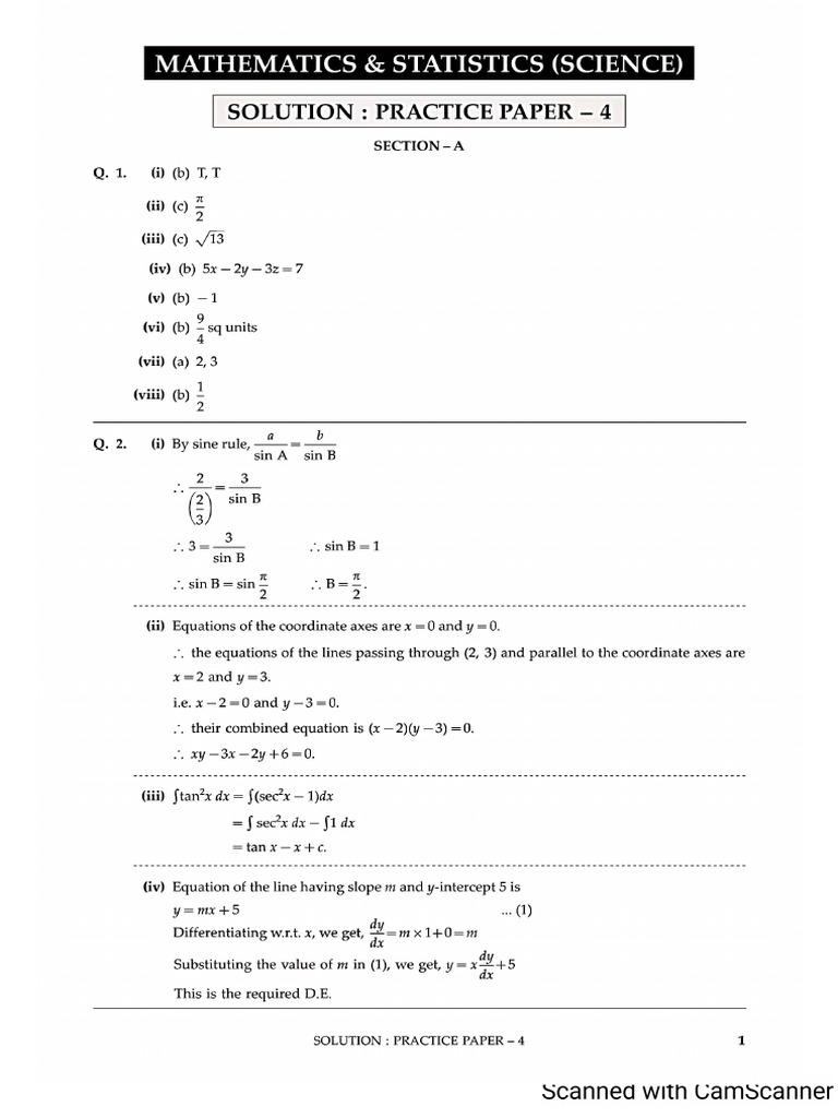 Solutions Paper 04 | PDF