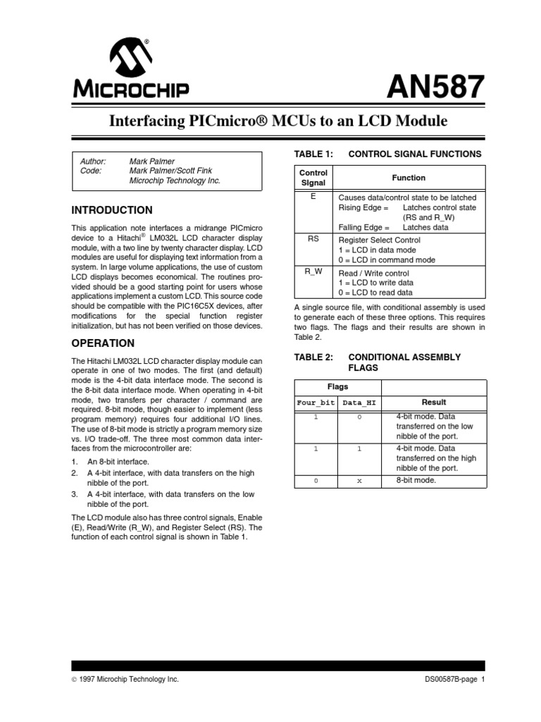 Interfacing LCD PIC | PDF | Pic Microcontroller | Computer Data Storage