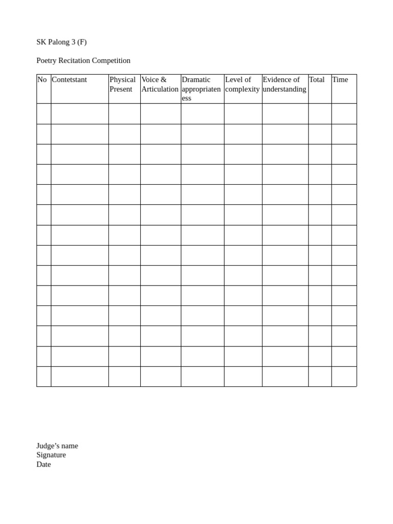 Judge Form | PDF