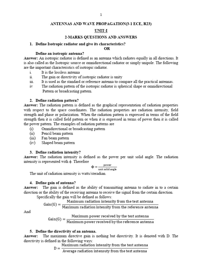 2 - Mark & Essay Type Questions and Answers (Awp_3-1 Ece_r23) | PDF ...