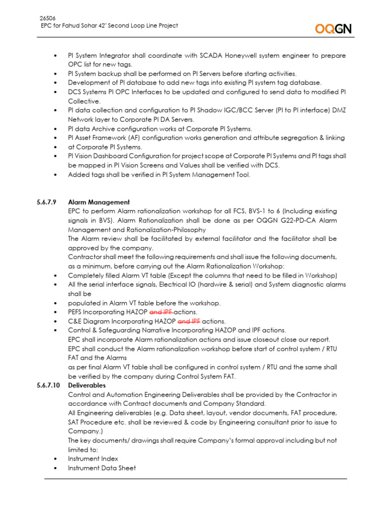 EPC Scope for Fahud Sohar Project | PDF | Computer Engineering ...