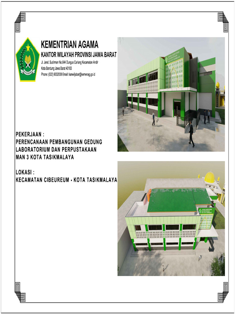 Rencana Pembangunan Laboratorium MAN 3 Tasikmalaya | PDF