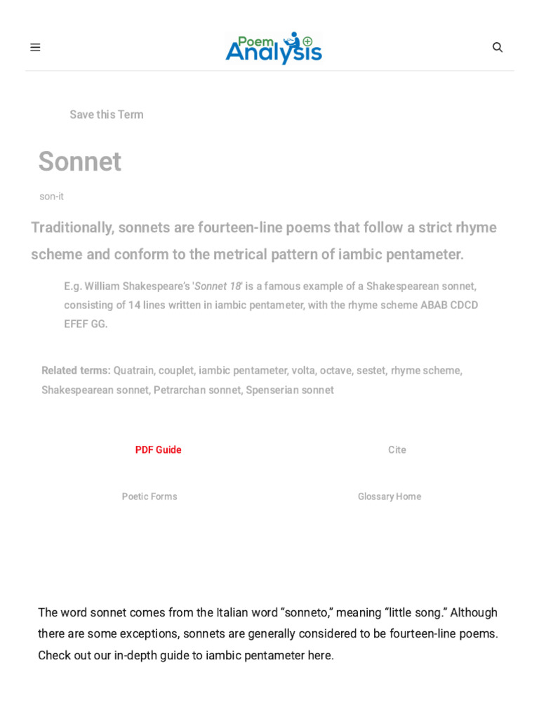 Understanding Sonnet Structure and Types | PDF | Sonnets | Poetry