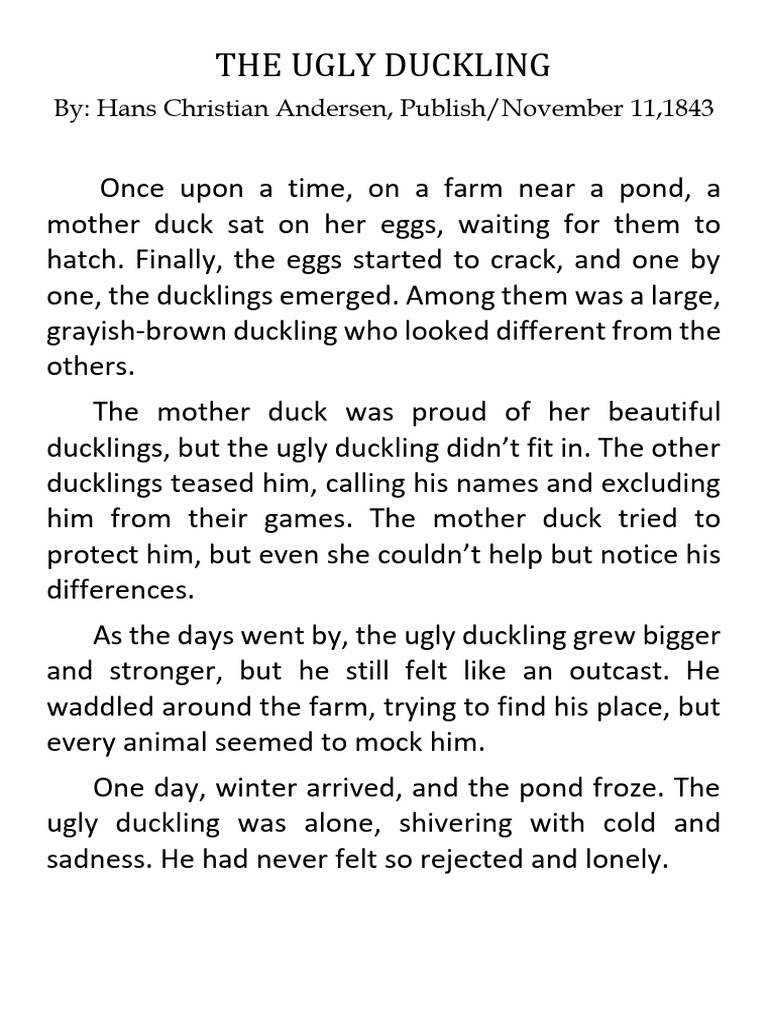 The Ugly Duckling | PDF | The Ugly Duckling