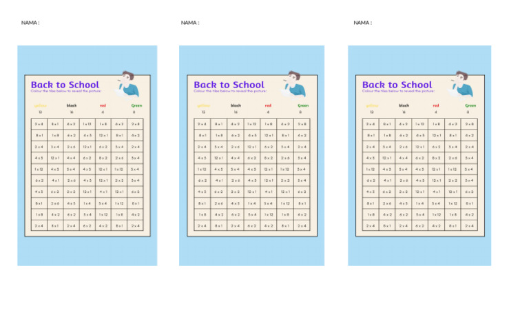 Perkalian Warna MTK | PDF