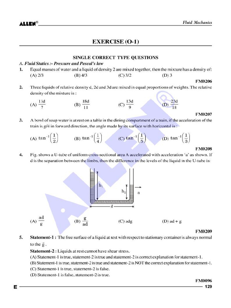 Fluid - Exercise | PDF