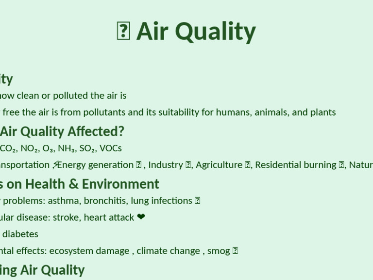 Air Quality Infographic Slide | PDF