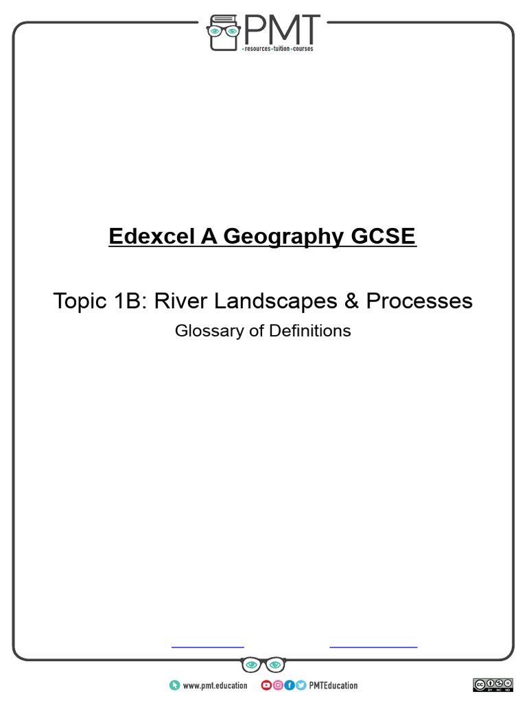 River Landscapes Glossary for GCSE | PDF | Rock (Geology) | River