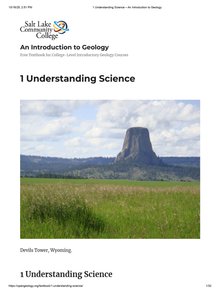 1 Understanding Science - An Introduction To Geology | PDF | Rock ...