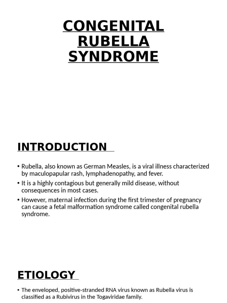 Congenital Rubella Syndrome-1 | PDF | Infection | Fetus