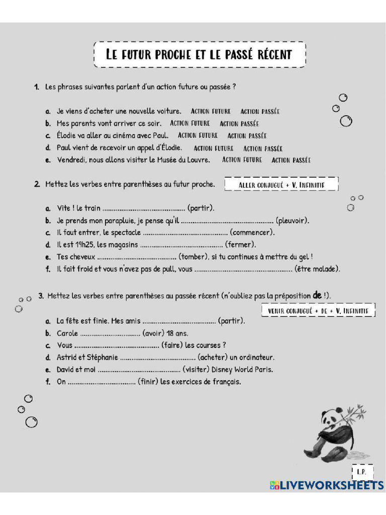 Futur Proche Et Passé Récent | PDF